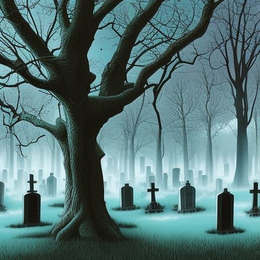 cemetery - AI Generated Artwork - NightCafe Creator
