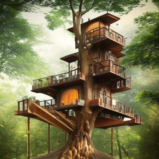TreeHouse - AI Generated Artwork - NightCafe Creator