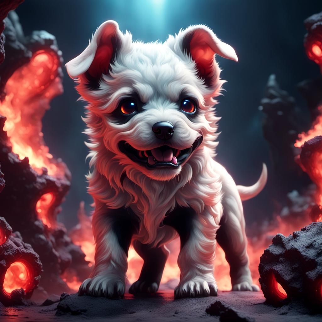 Hell Hound Pup - AI Generated Artwork - NightCafe Creator