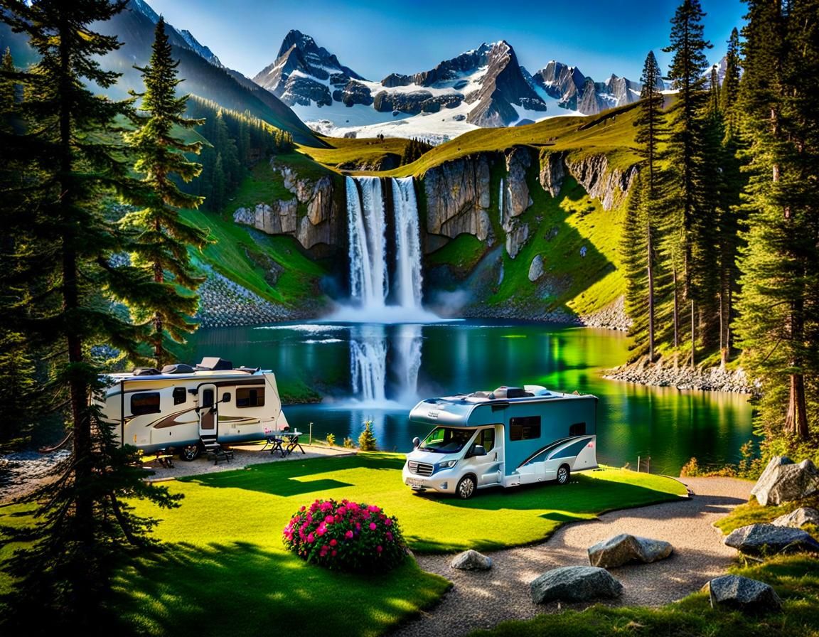 The Perfect Camping Setup - Campsite diorama featuring an adjacent lake ...