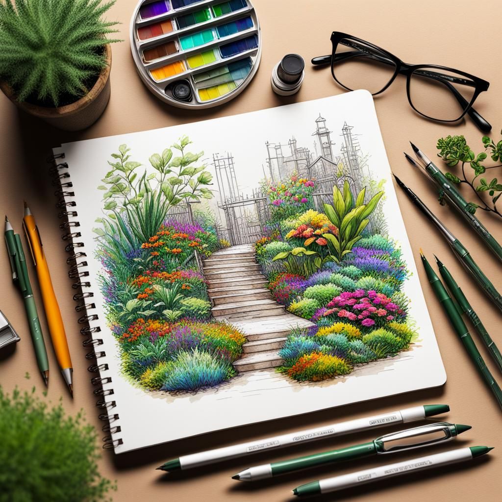 Designing a Garden - AI Generated Artwork - NightCafe Creator