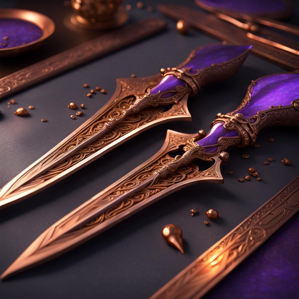 Pair of ornate daggers - AI Generated Artwork - NightCafe Creator