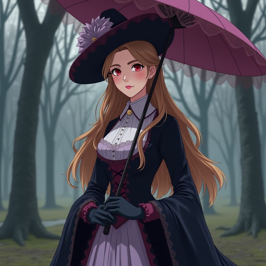 Regal Countess in Lavender Gown, 1700's Era - AI Art