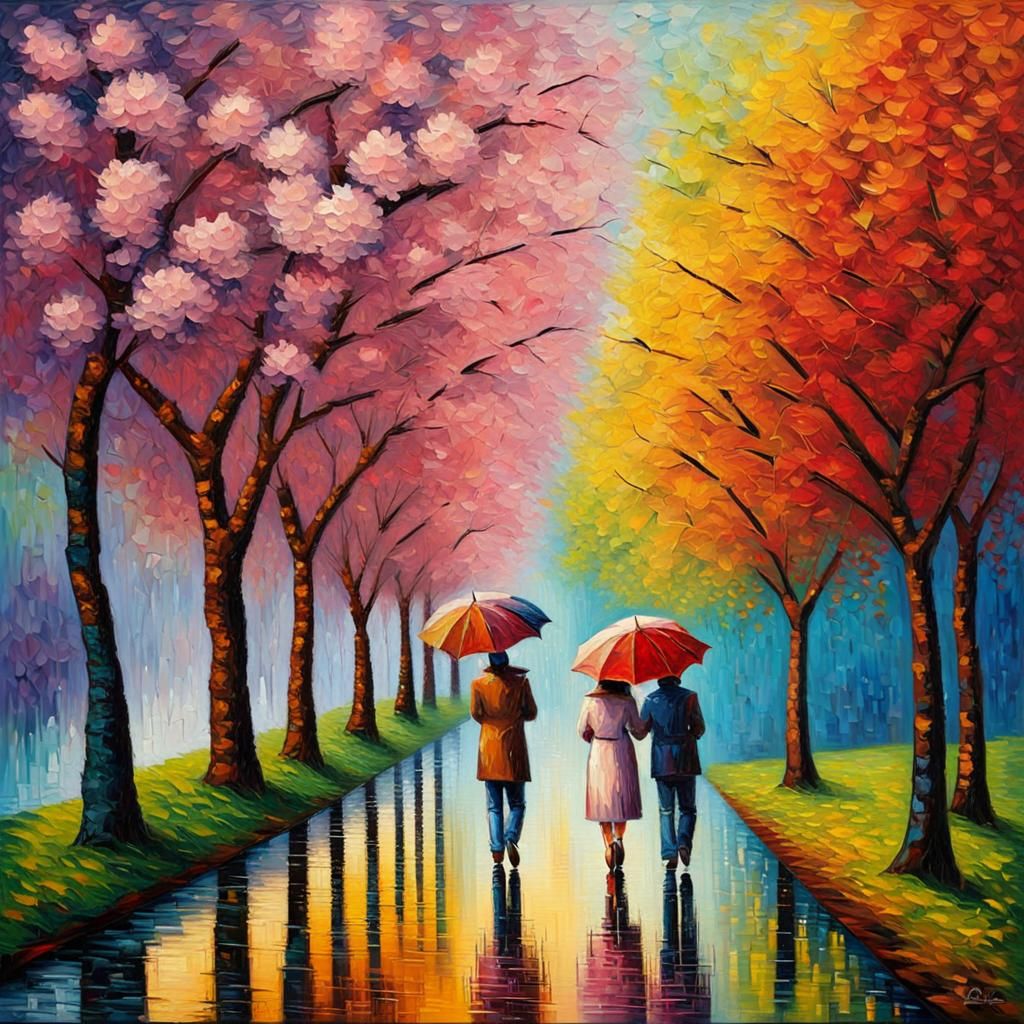 Spring Rain - AI Generated Artwork - NightCafe Creator