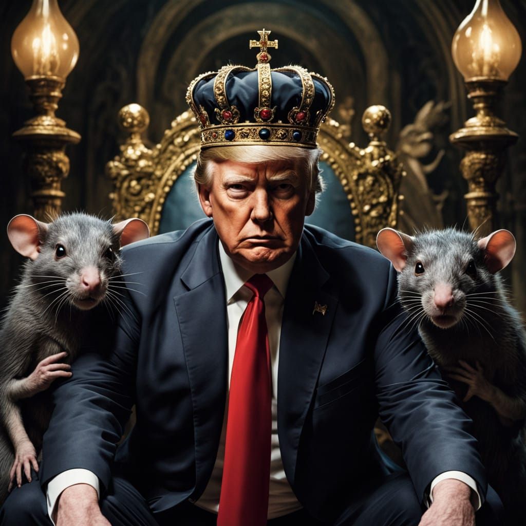 Donald Trump in Macabre British Regalia Beset by Z... - AI Art