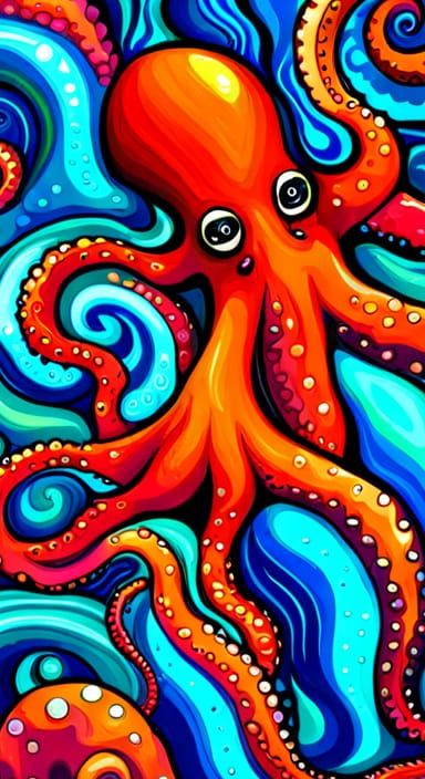 Marina trench . Octopus with detail in the shape of body and textures ...