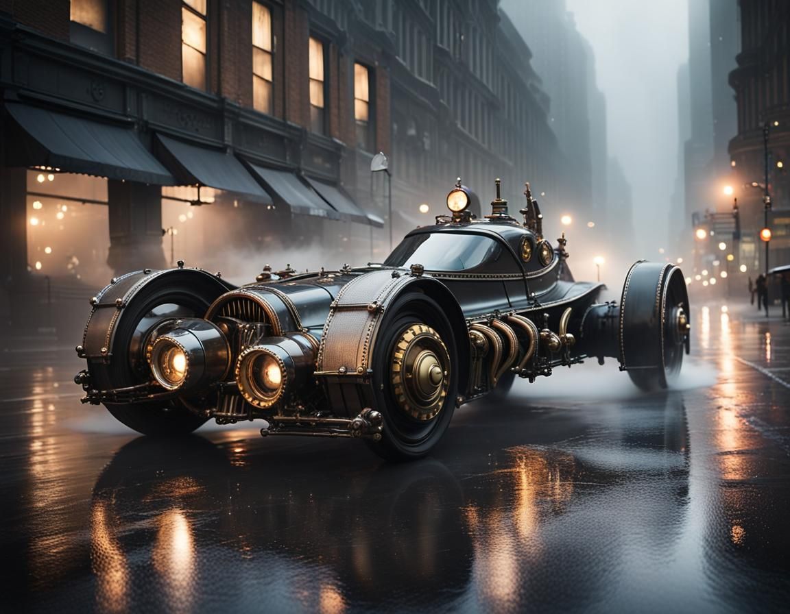 Steampunk Batmobile - AI Generated Artwork - NightCafe Creator