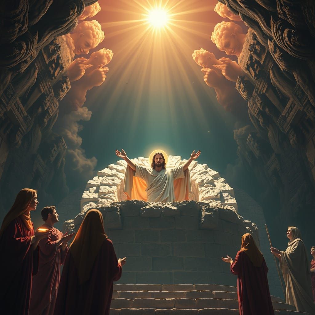 Gothic Resurrection of Christ in Majestic Splendor - AI Art