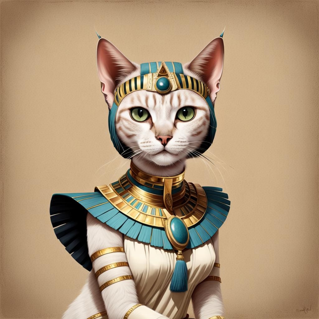 Anthropomorphic female cat Cleopatra - AI Generated Artwork - NightCafe ...