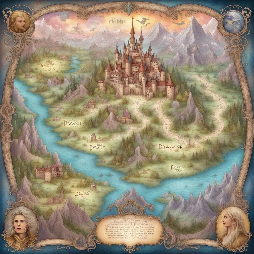 Medieval Fantasy Map - AI Generated Artwork - NightCafe Creator