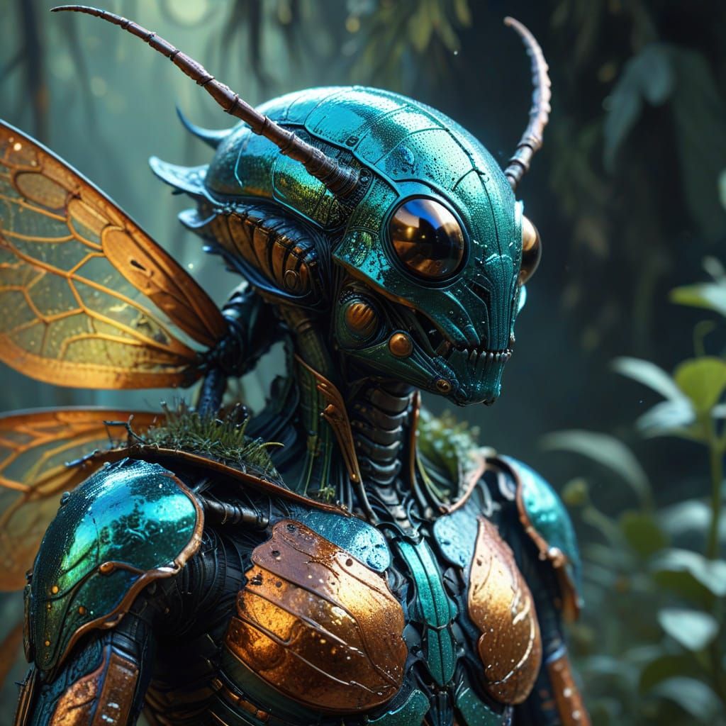 Iridescent alien beetle queen - Iridescent alien beetle que...