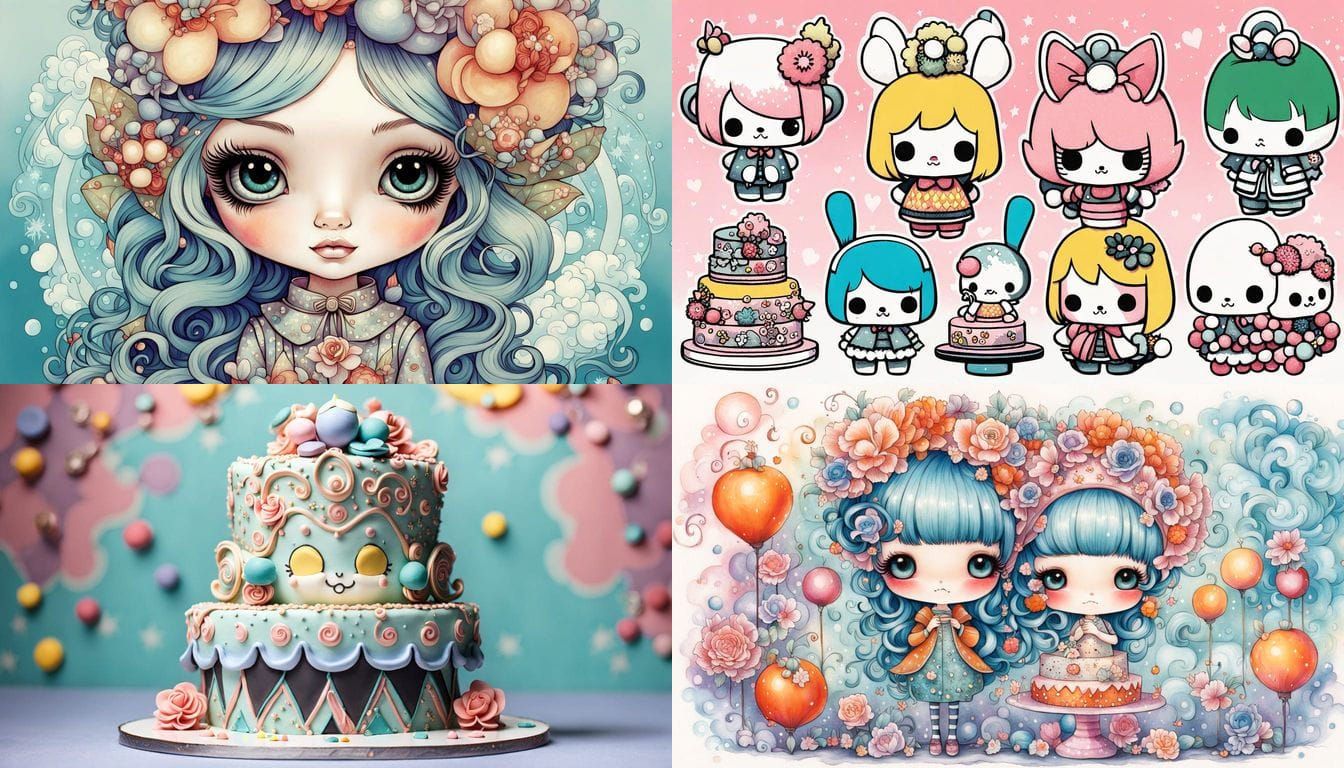 Kawaii Jester Cake Topper in Chibi Style - AI Art