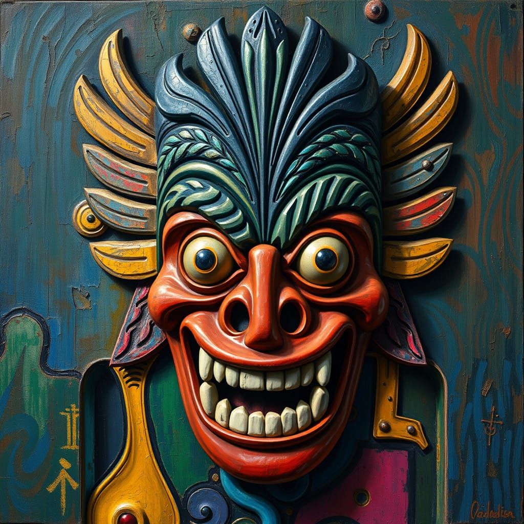 Surreal Cubist Tiki Mask in Fantastical Euclidean ... - AI Art