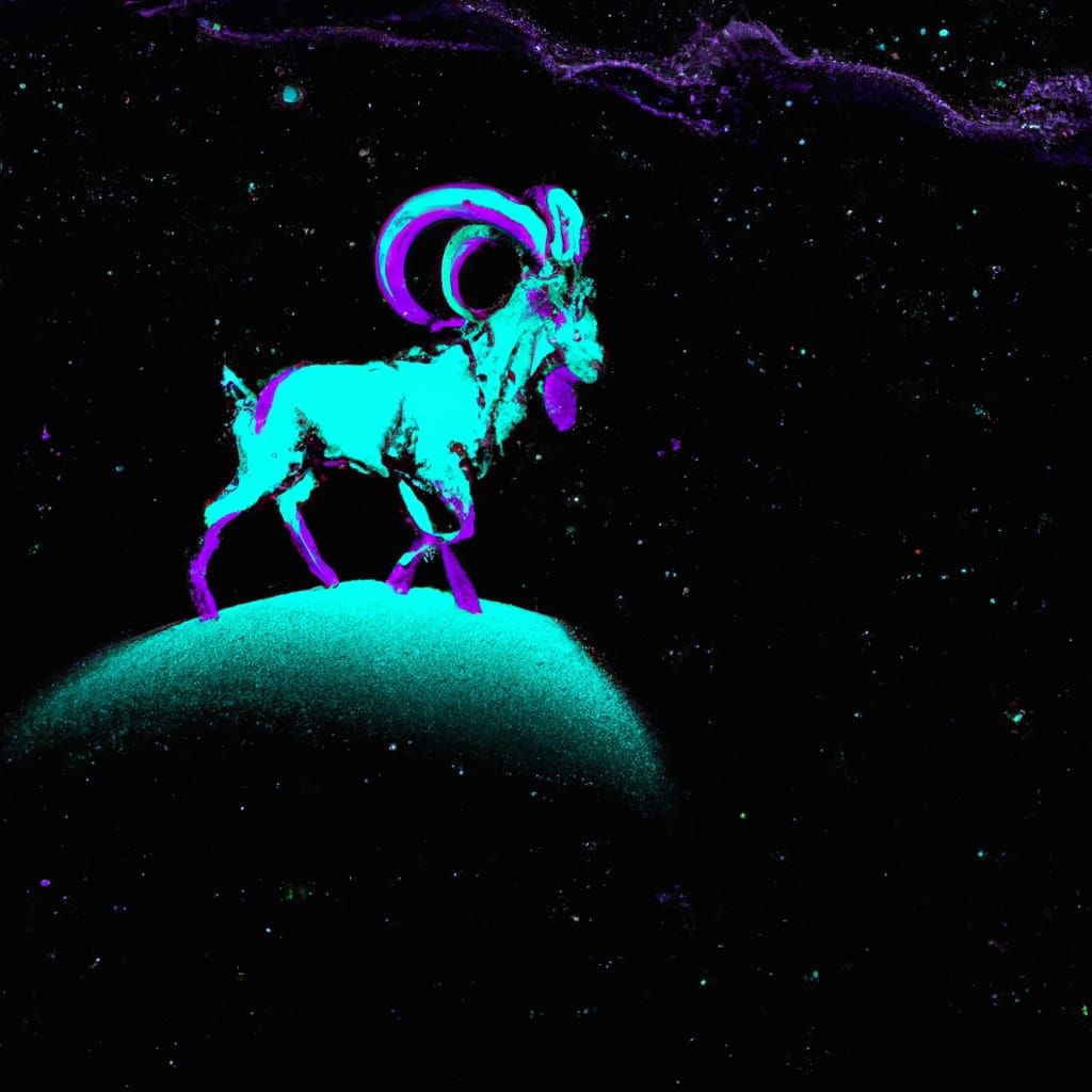 A resilient cosmic goat - Cosmic Goat Ascends Celestial Moun...