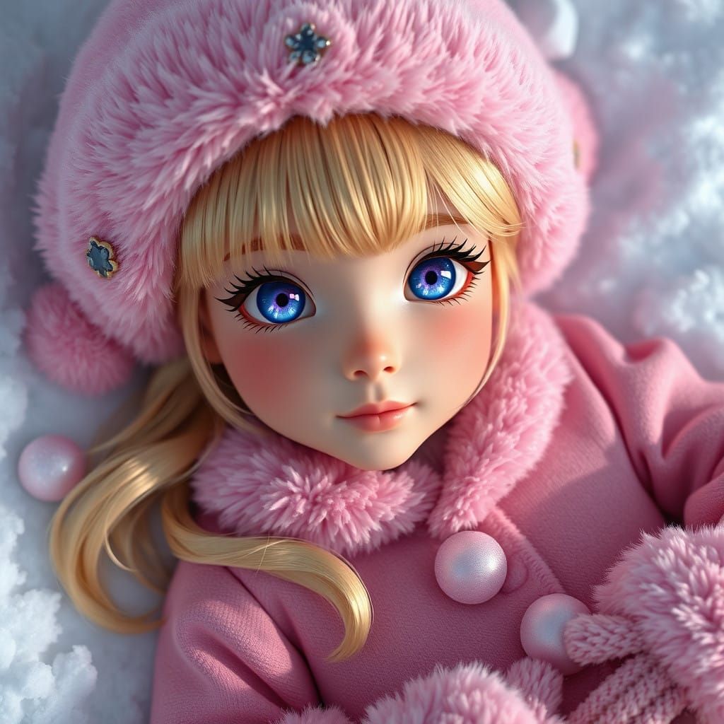 Princess Peach Fluffy Winter🩷 - Disney Princess in Winter W...