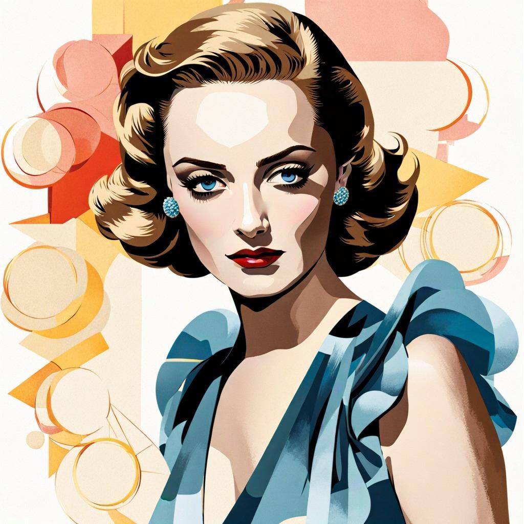 Bette Davis - pop art - AI Generated Artwork - NightCafe Creator
