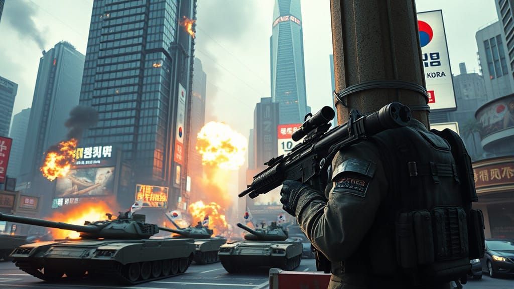 Futuristic City Under Siege - Epic Urban Warfare S... - AI Art