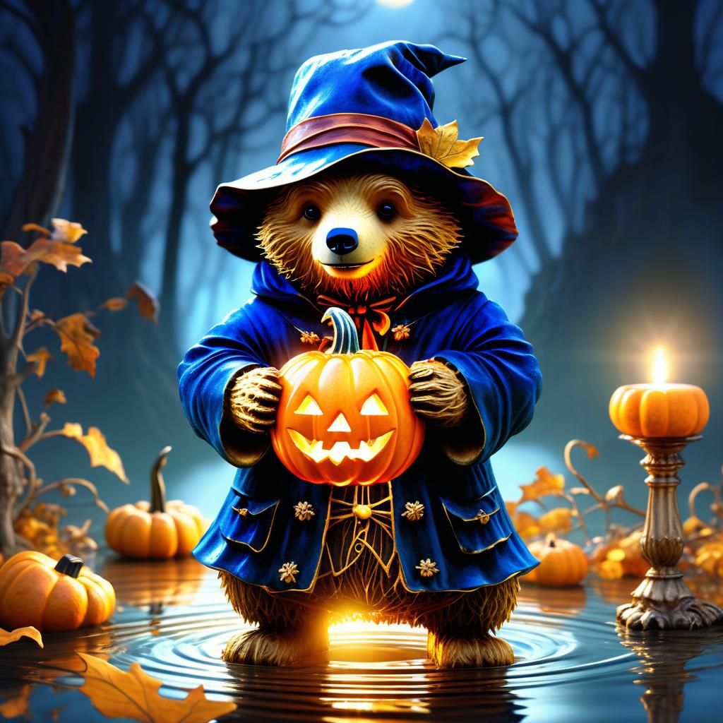 Paddington Bear in Whimsical Heretic Halloween Cos... - AI Art