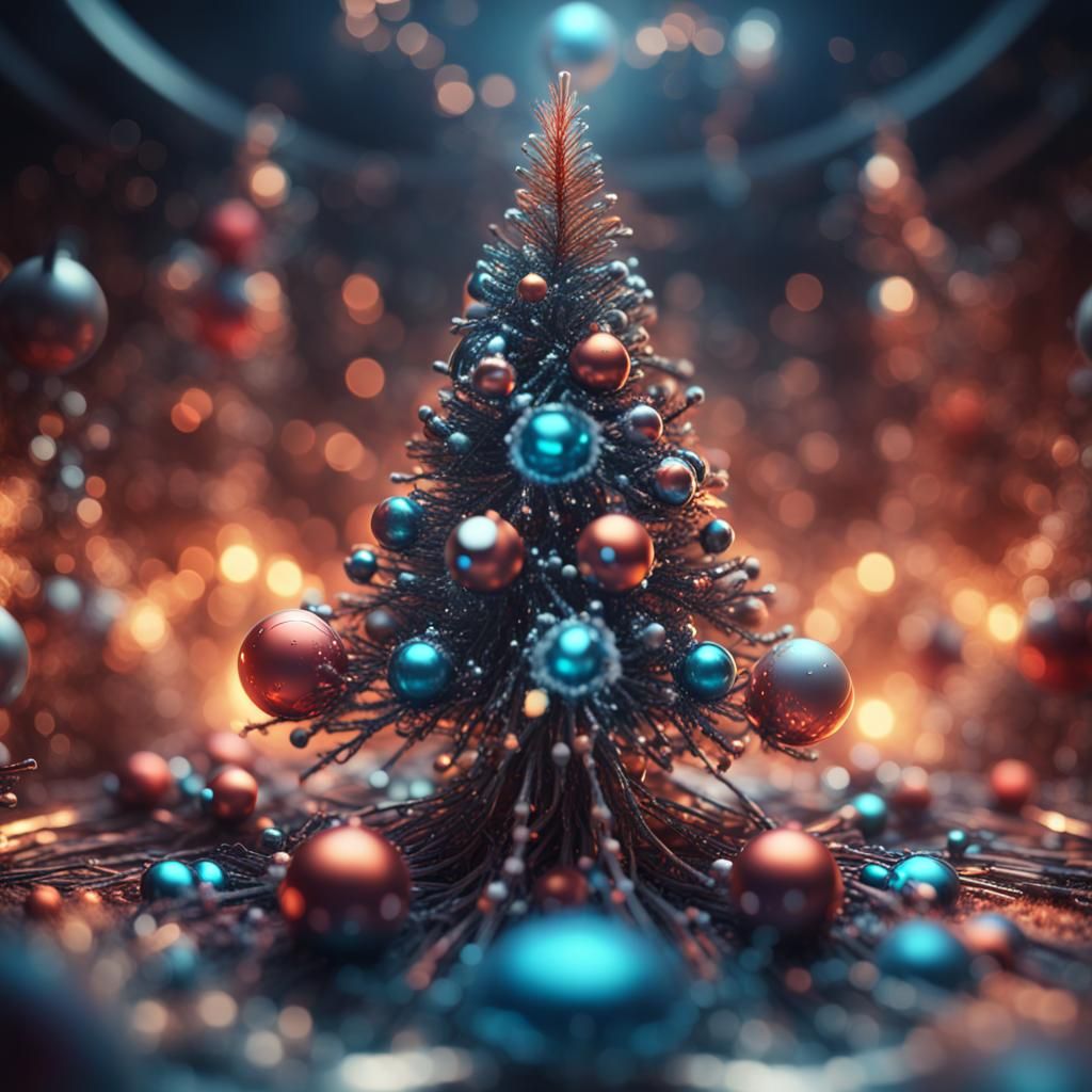 micro christmas tree - AI Generated Artwork - NightCafe Creator