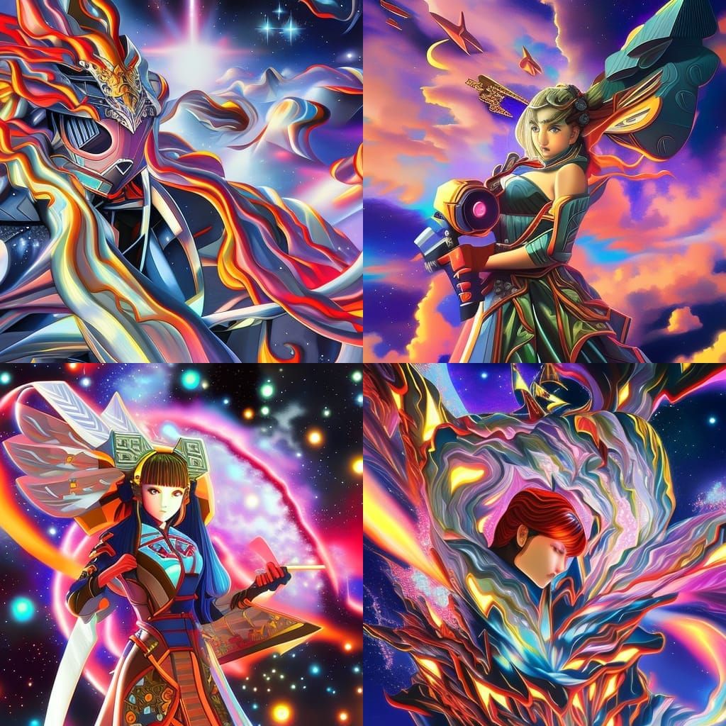 Anime Style portrait of a Japanese woman as a Cosmic Mutiverse Powerful ...