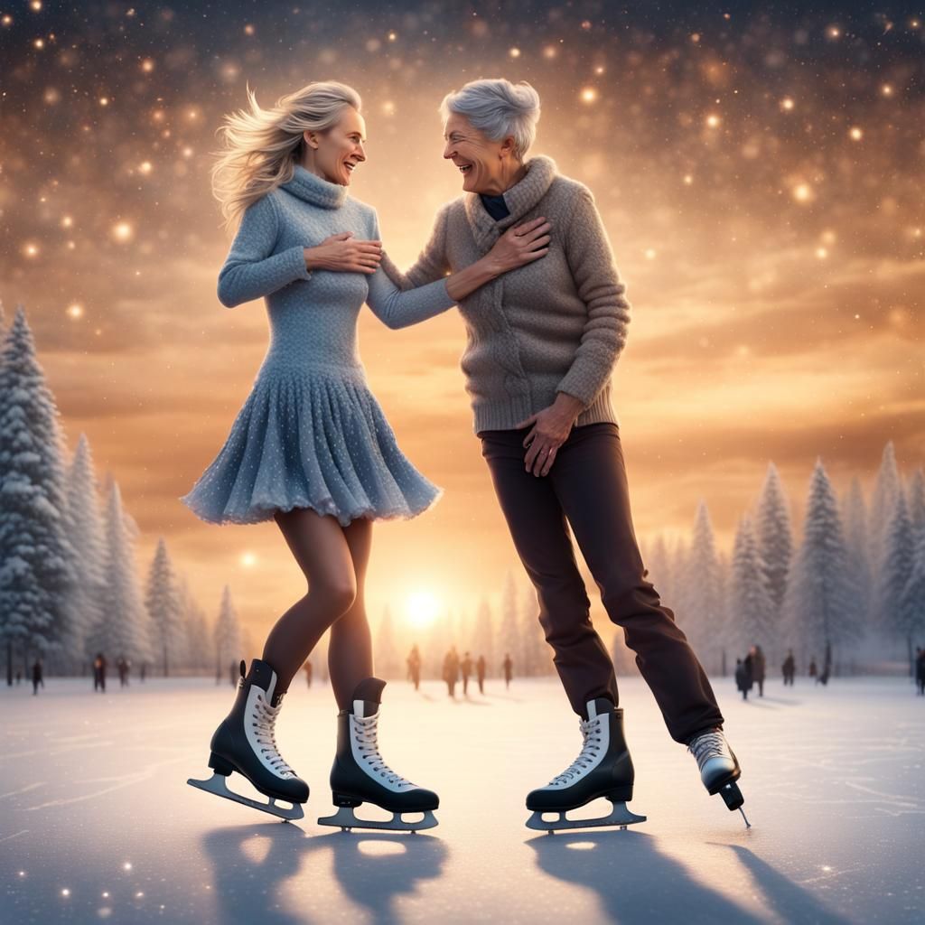 Smiling face + Ice Skating + star - AI Generated Artwork - NightCafe ...