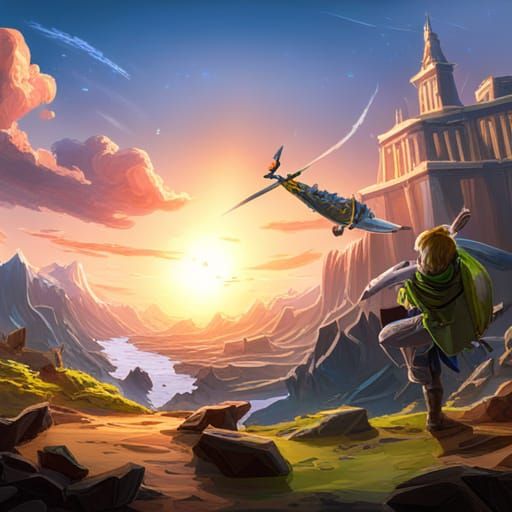 Legend of Zelda Link fighting - AI Generated Artwork - NightCafe Creator