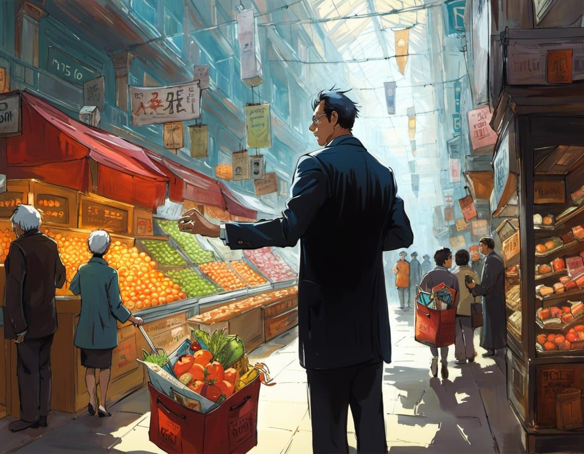 intricate detailed humanoid butler robot shopping with the lady!!!! the ...