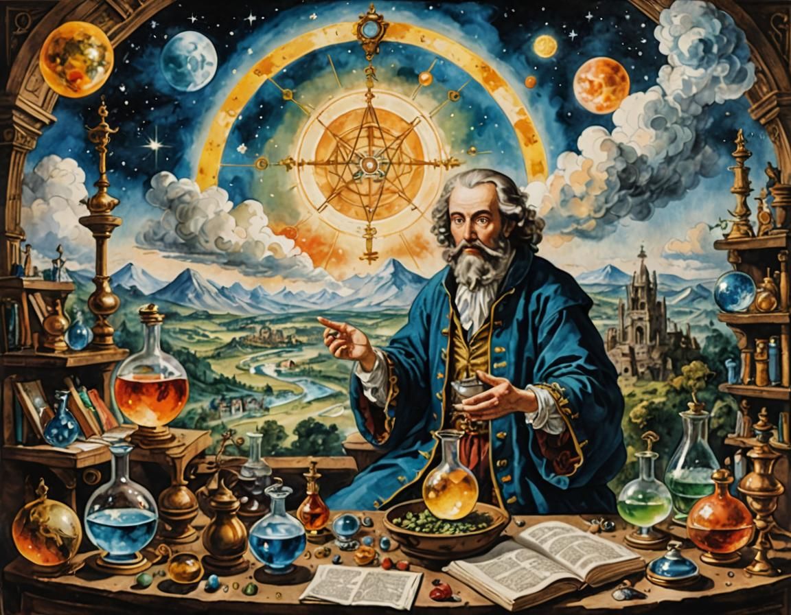 God as an alchemist - AI Generated Artwork - NightCafe Creator