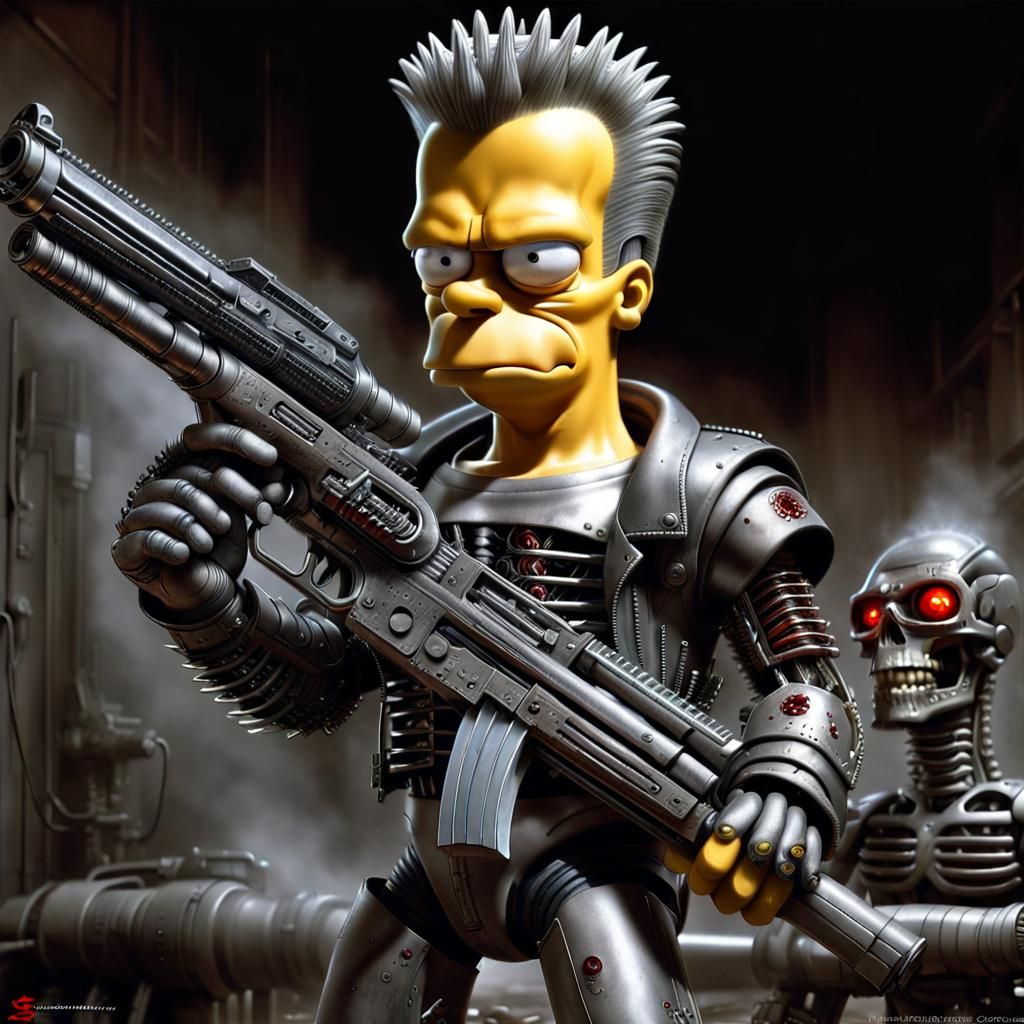 Bart Simpson, as the Terminator - AI Generated Artwork - NightCafe Creator