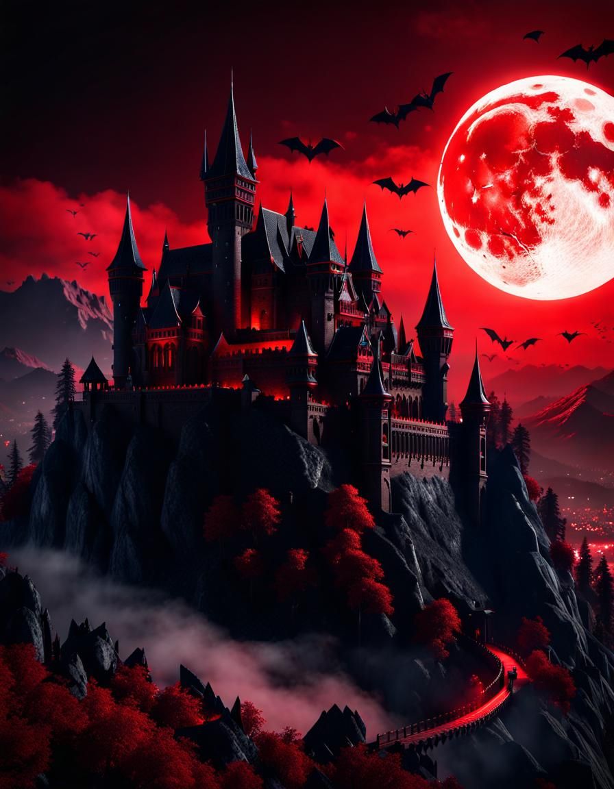 Castle of Bats - AI Generated Artwork - NightCafe Creator