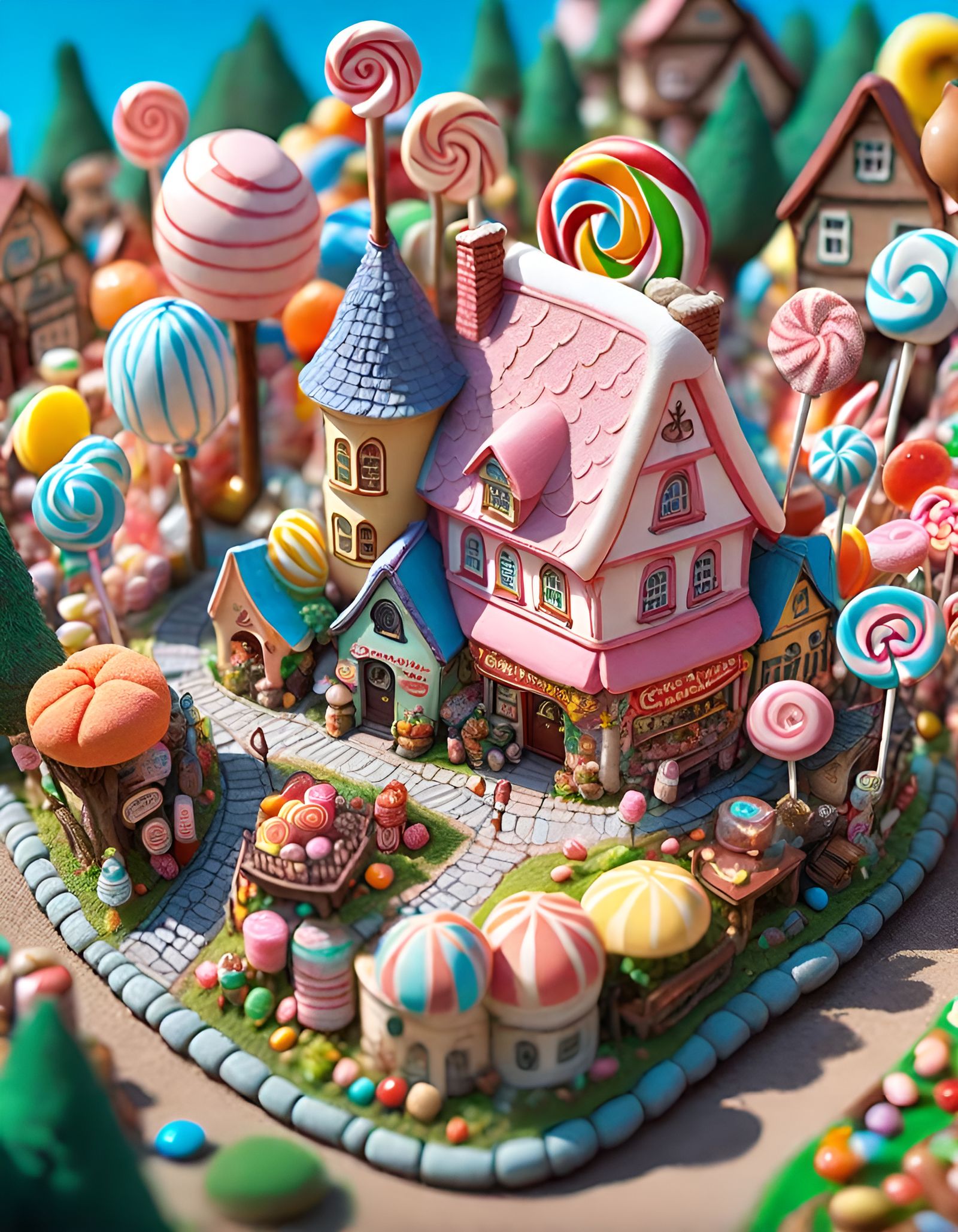 Candy Village - AI Generated Artwork - NightCafe Creator