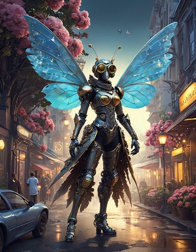 adeventures artwork of a (steampunk humanoid moth with fluffy antennae ...