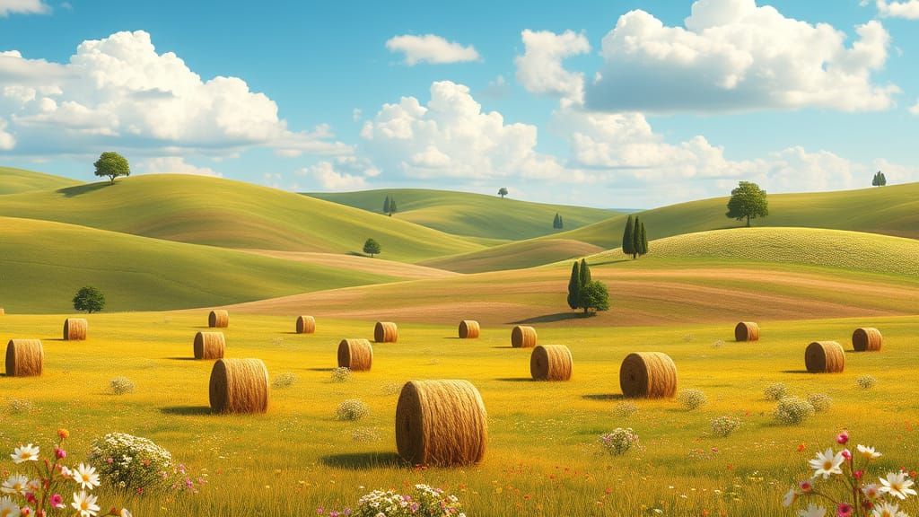 Vibrant Cartoon Landscape from 3000 Meters in Whim... - AI Art