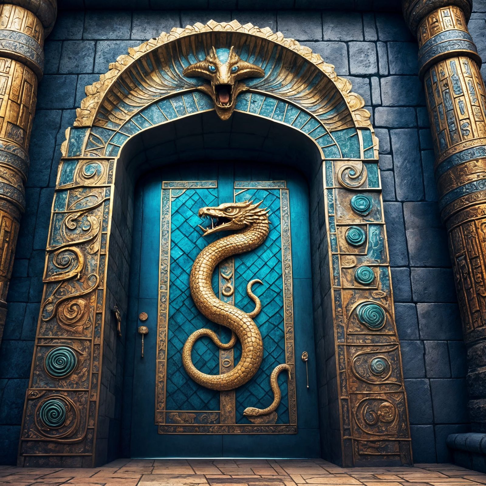 Entrance to the Year of the Snake - Ancient Serpent Guardian...