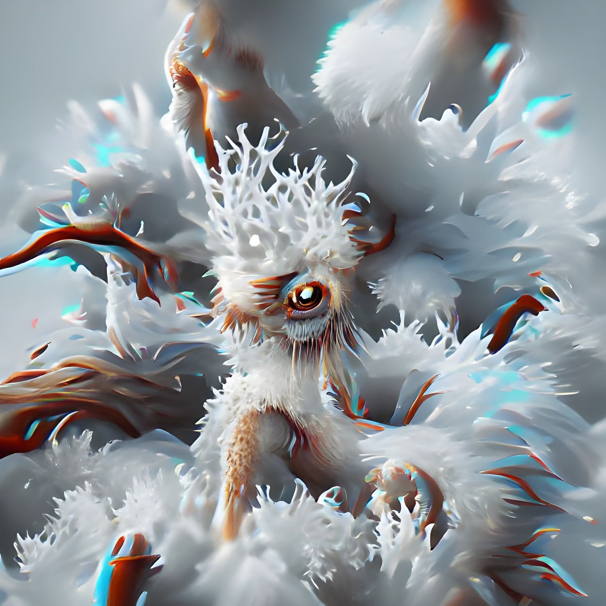 Fluffy Hoar Frost Mycelium Eldritch Monsters - AI Generated Artwork ...