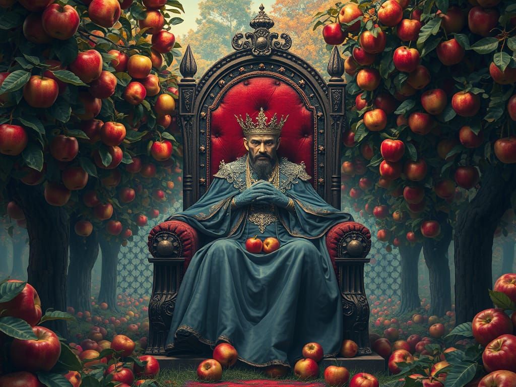 King Apples Russell - Mysterious King Surrounded by Autumnal...