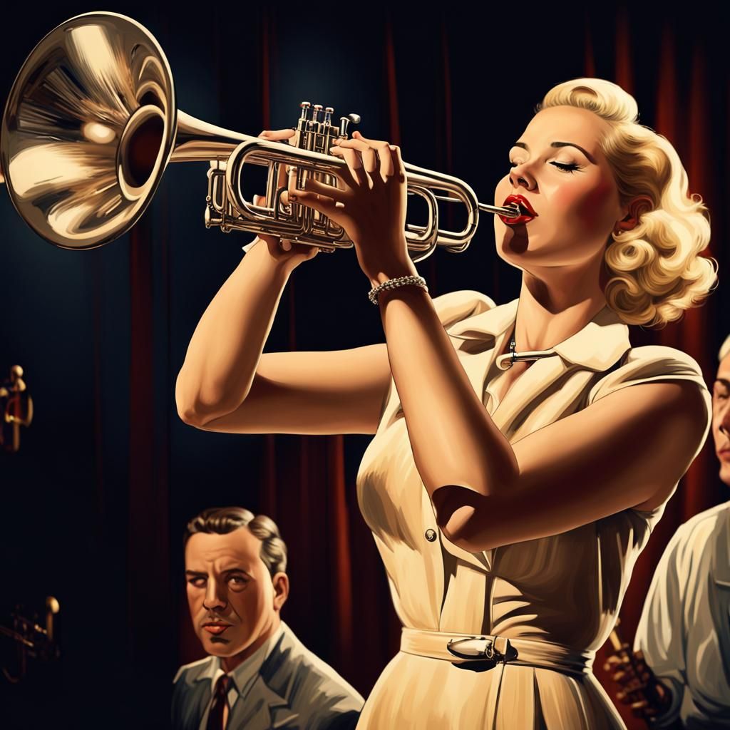 A real famous jazz women trumpet artist. - AI Generated Artwork ...
