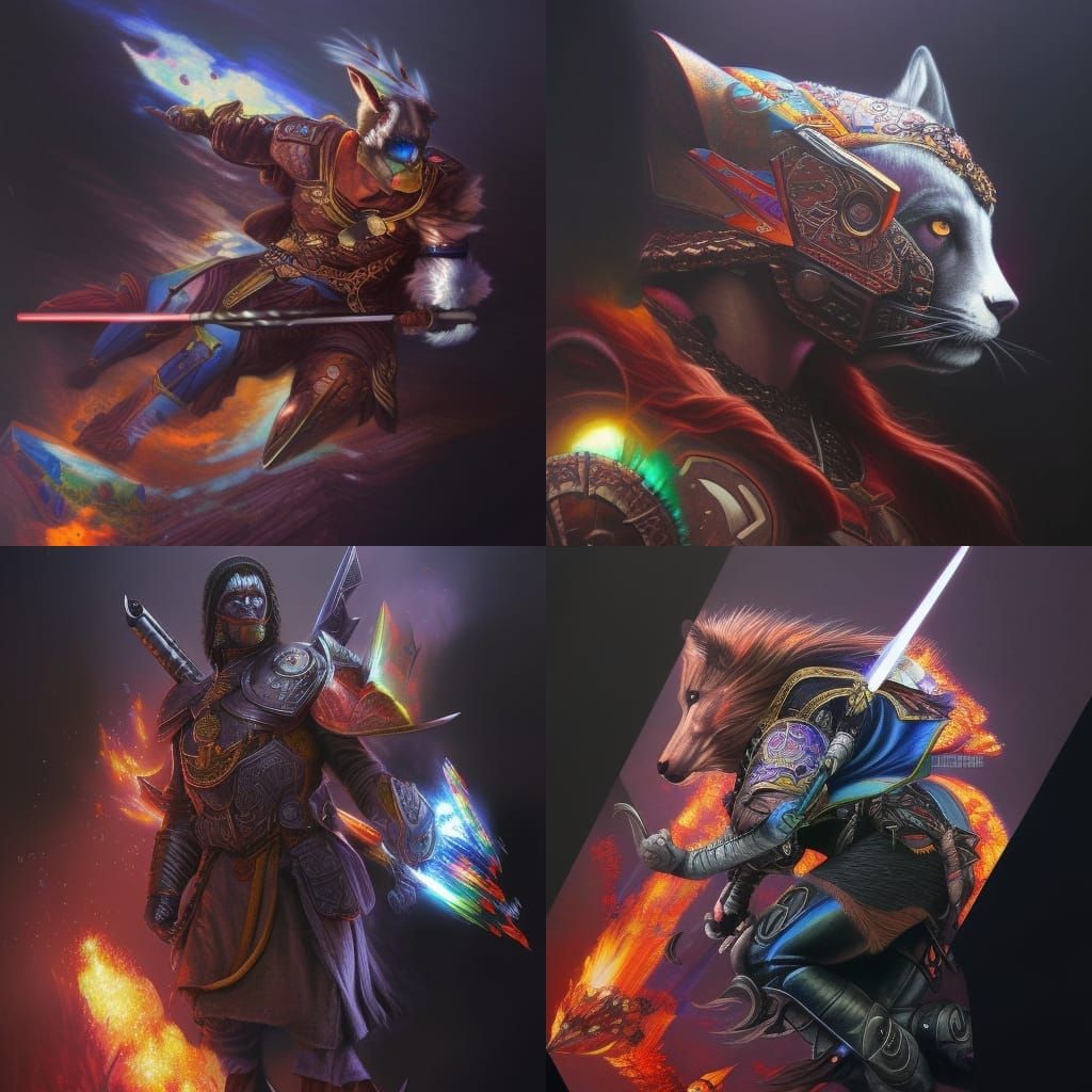 half-rabbit and half-bear female warrior, glaube, liebe, hoffnung ...