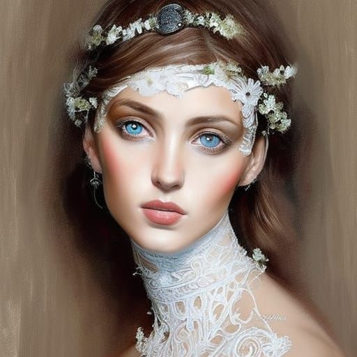 Beautiful woman, goddess face, extremely detailed face, with ...