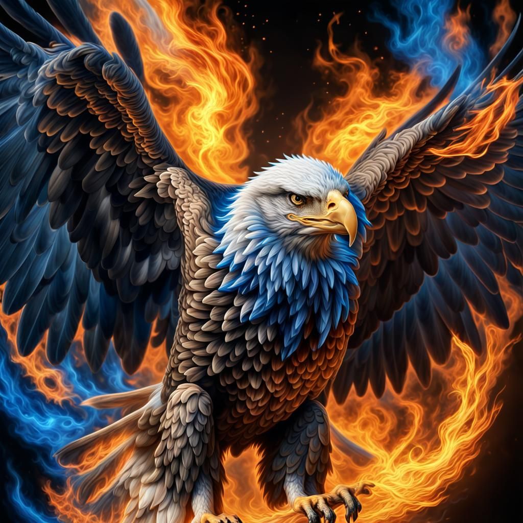 Flaming Eagle - AI Generated Artwork - NightCafe Creator