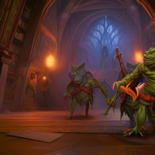 3 goblins at the library - AI Generated Artwork - NightCafe Creator