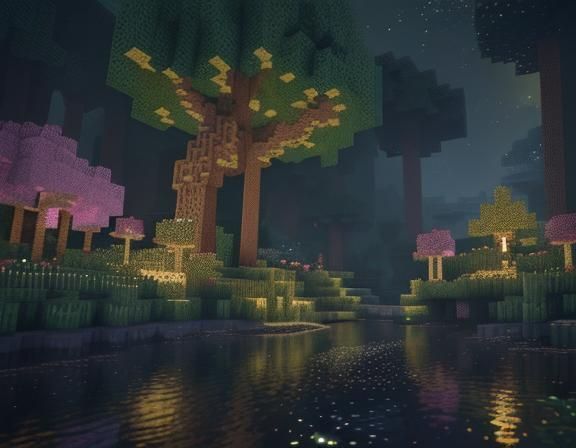 Minecraft, ultra shading, forest biome, Minecraft blocks, hyper ...