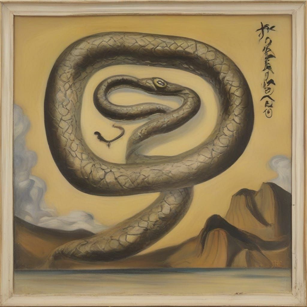 Surrealist Landscape of Snake Worship in 1930s Spa... - AI Art