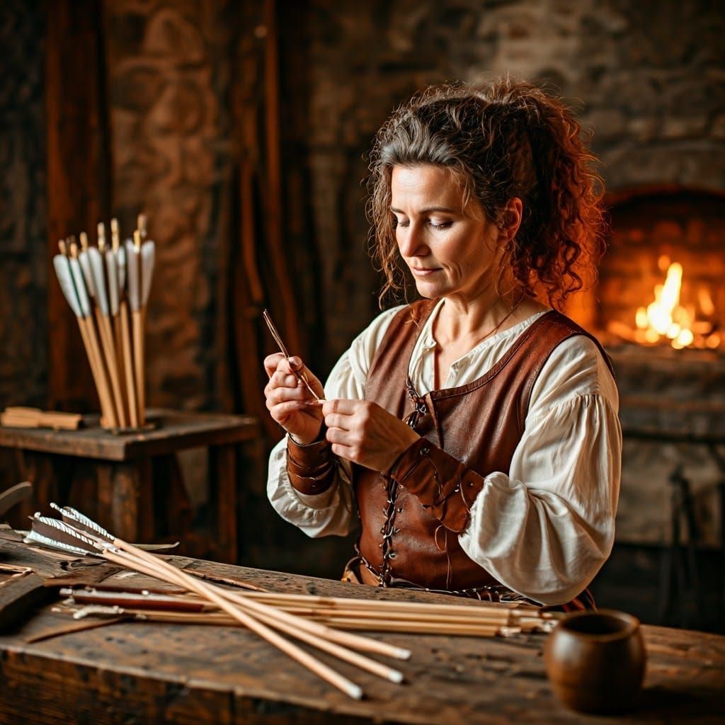 Fletcher crafting arrows - Fletcher crafting arrows