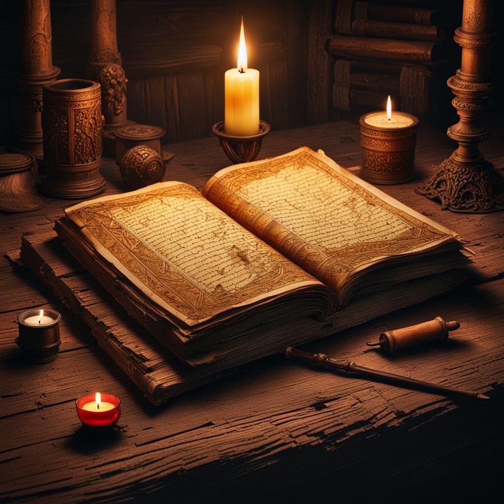 Reading by the fading, flickering glow of a candle - AI Generated ... Reading by the fading, flickering glow of a candle - AI Generated ...