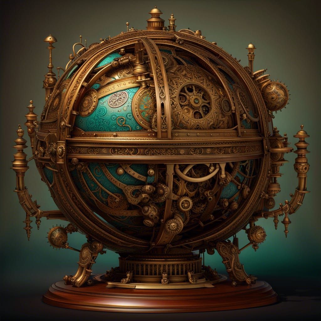 Clockwork Mechanical Sphere - AI Generated Artwork - NightCafe Creator