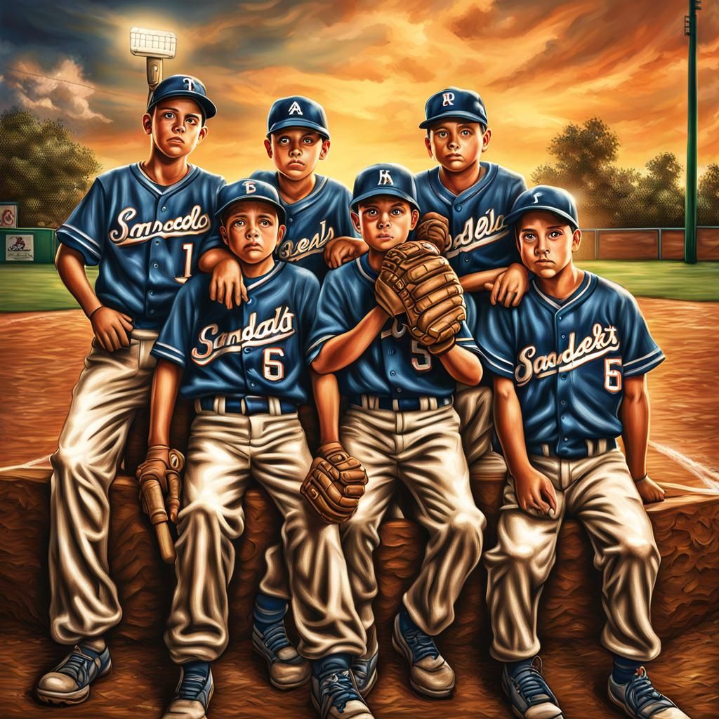 The sandlot gang baseball home run hitter intricate details, HDR ...