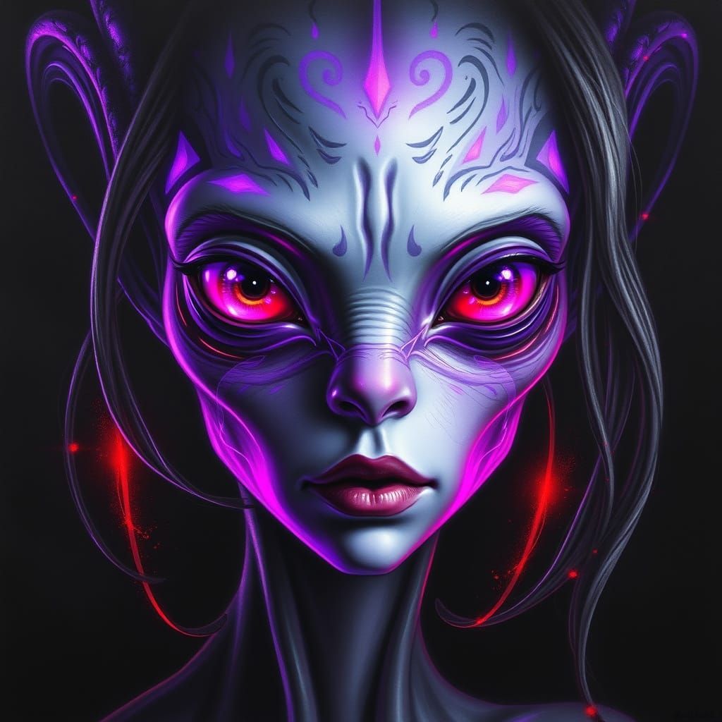 Mysterious Alien Goddess in Fantasy Realism - AI Art