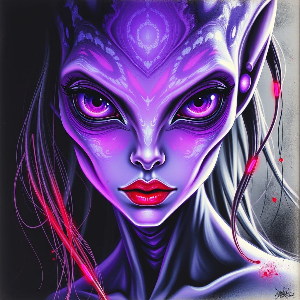 Mysterious Alien Siren in Fantasy Realism Style - AI Art