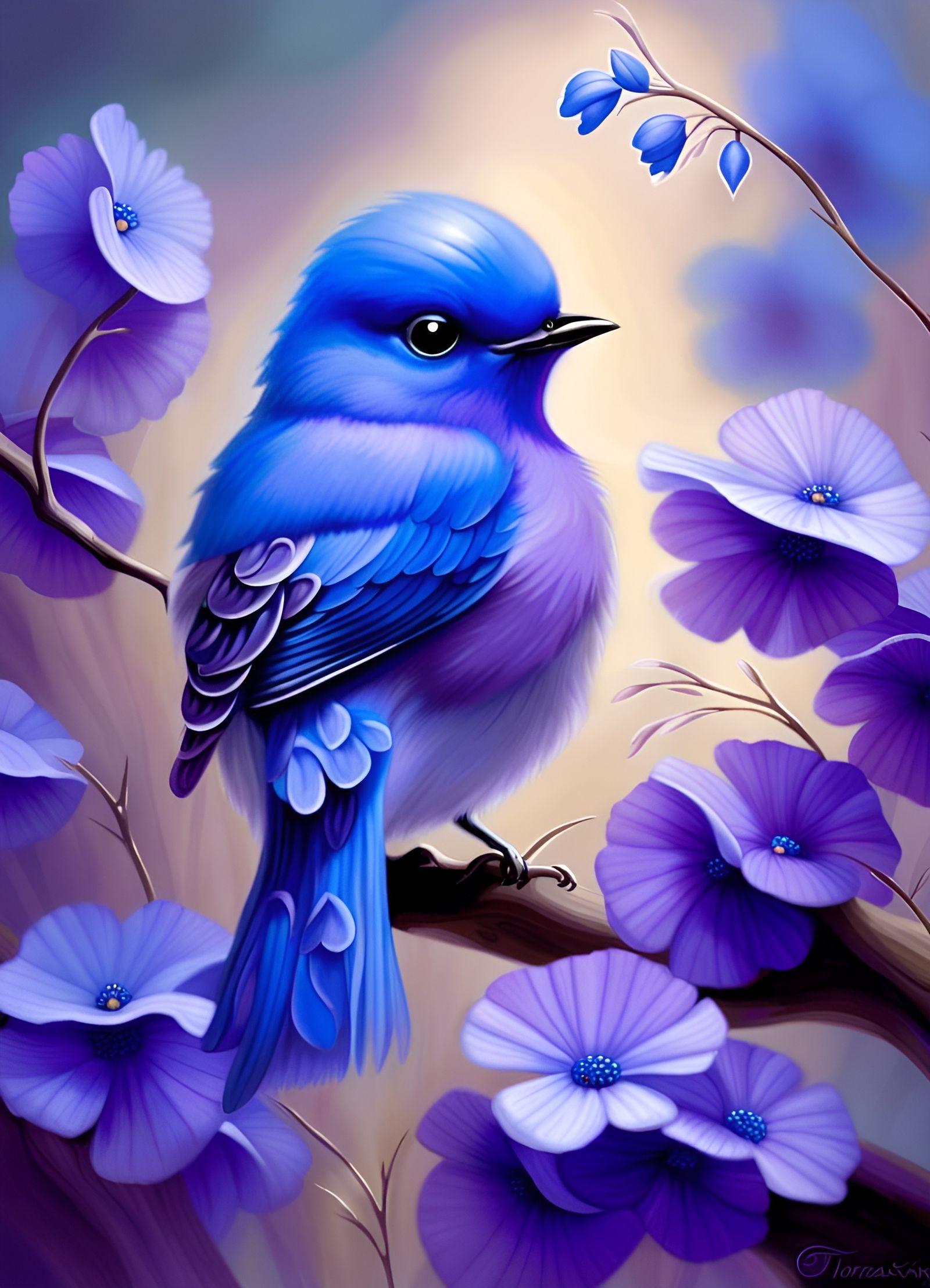 Bluebird Portrait 🐦🟦 - AI Generated Artwork - NightCafe Creator